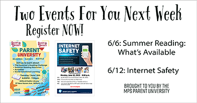 Two Events For You Next Week - Register Now | Milford Public Schools